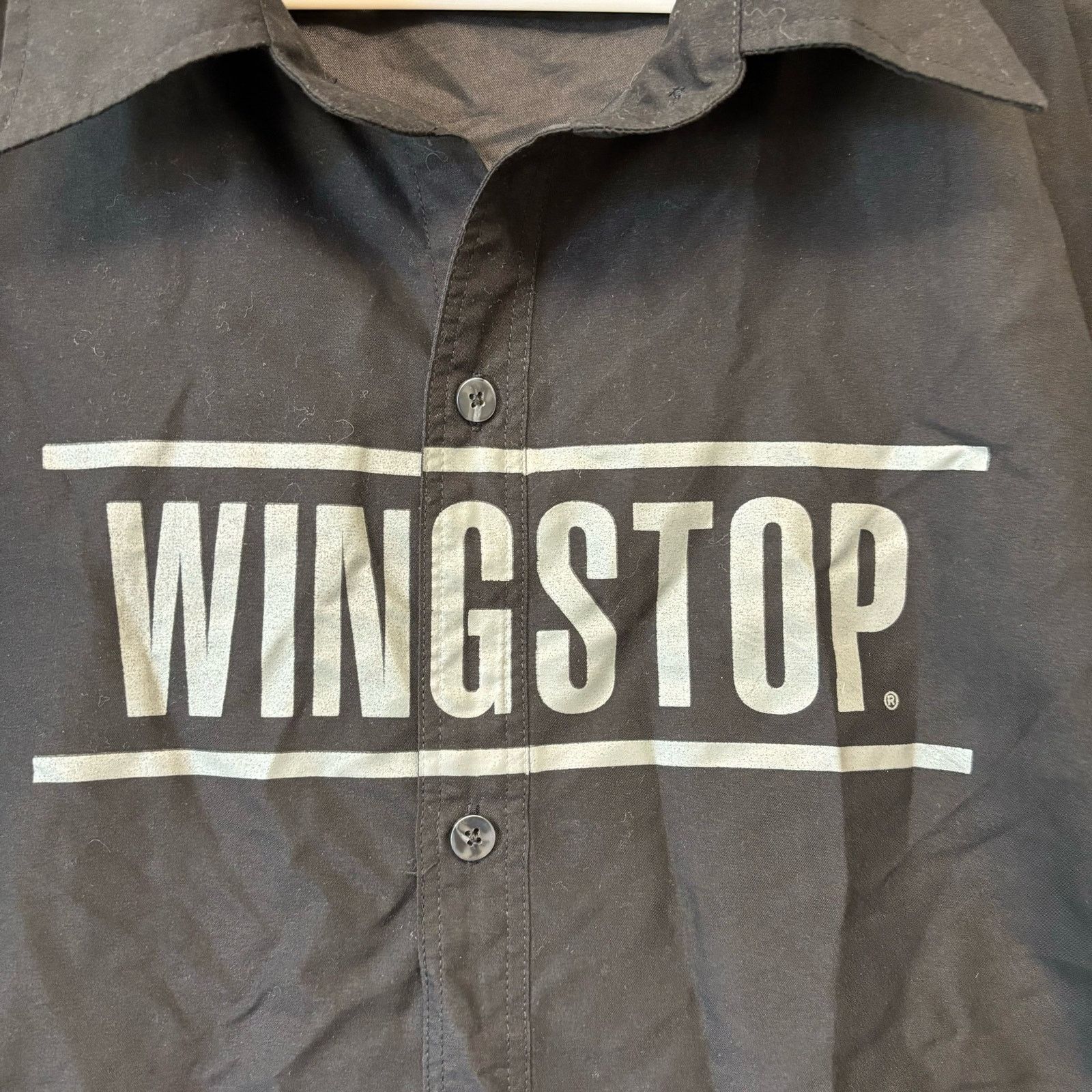 Generic Wingstop Employee Shirt Blockcore Spellout Mens Large Button ...