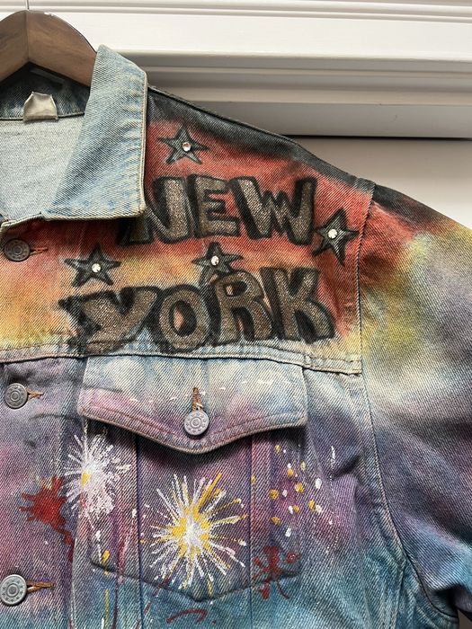 Vintage Vintage Airbrushed New York City Denim Trucker Jacket | Grailed