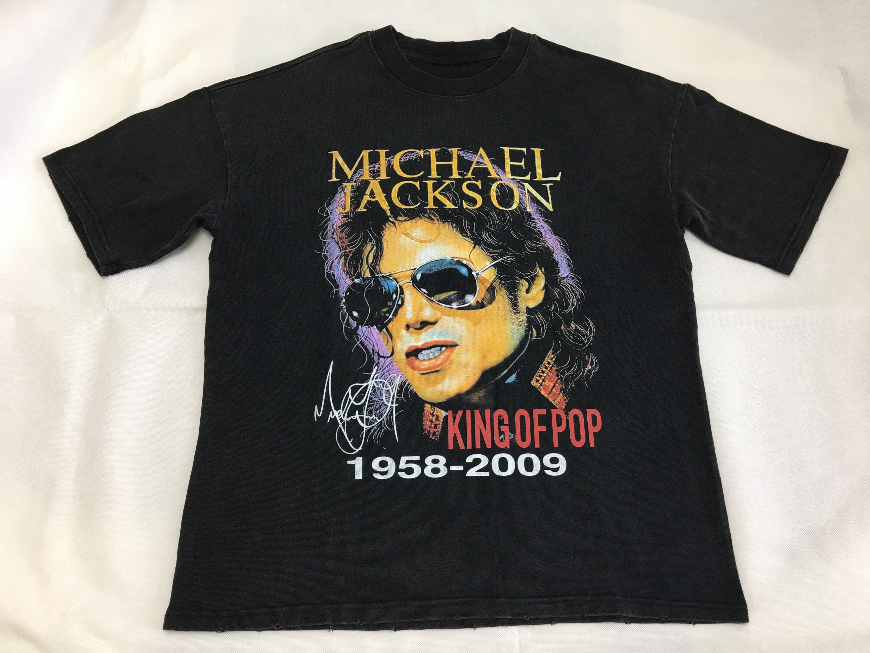 Michael Jackson Michael Jackson King of Pop 90s Graphic Large Faded Black | Grailed