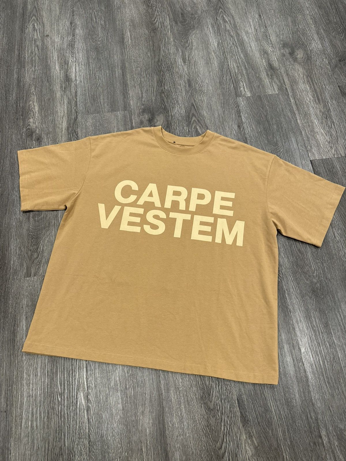 Streetwear Carpe Vestem Tan Double Sided Big Logo Oversized Tshirt ...