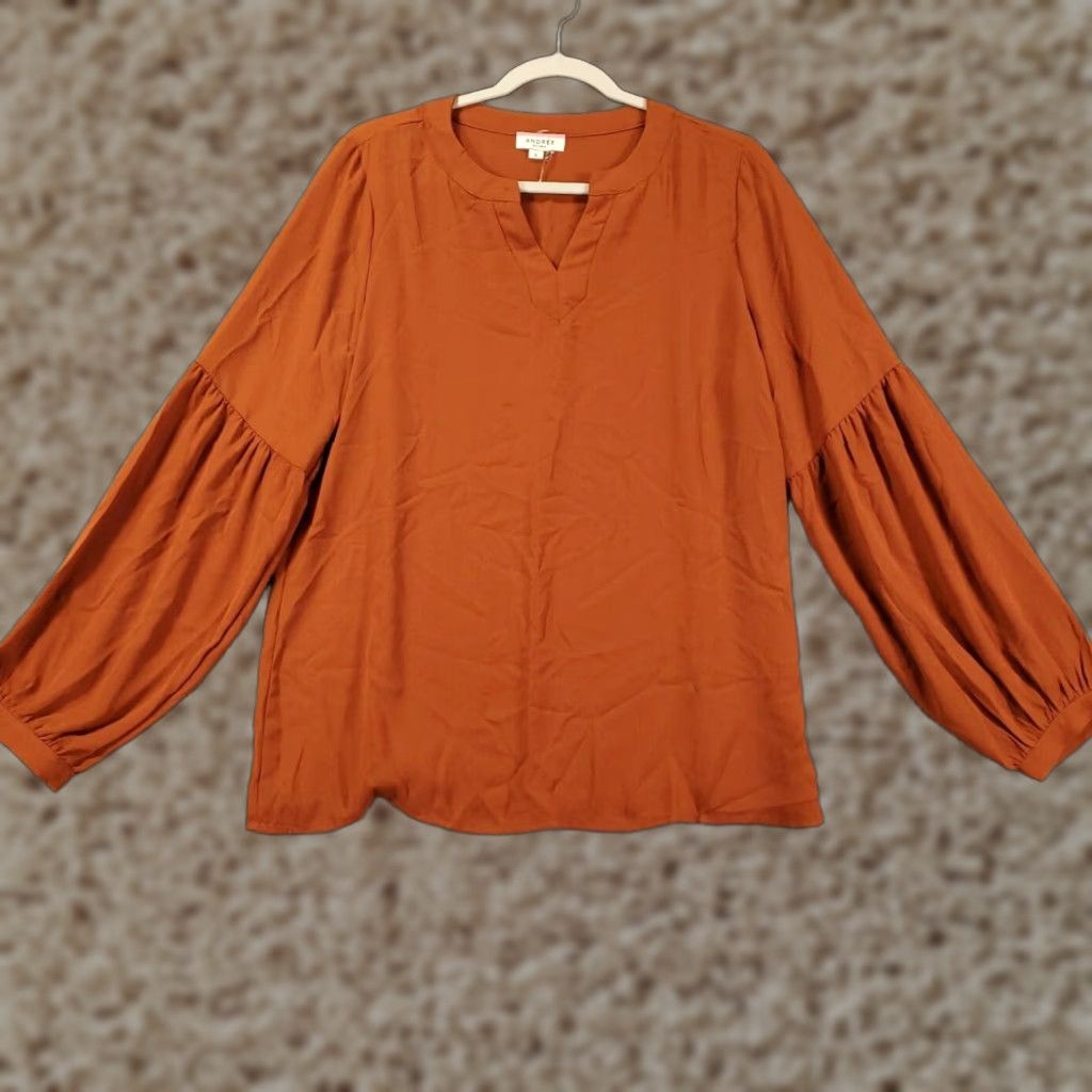 Vintage Andree By Unit Tunic Boho Lightweight Thin Semi Sheer Orange ...