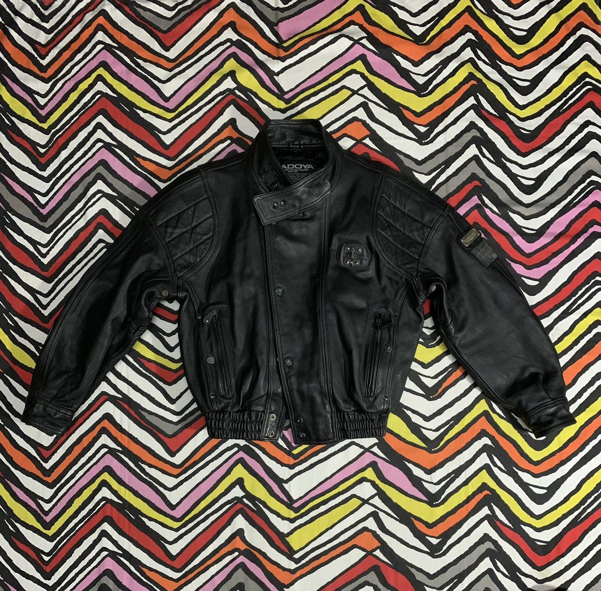 Japanese Brand × Kadoya × Leather Jacket Kadoya Akira Jacket Leather 'Cyber Nation' Racing ...