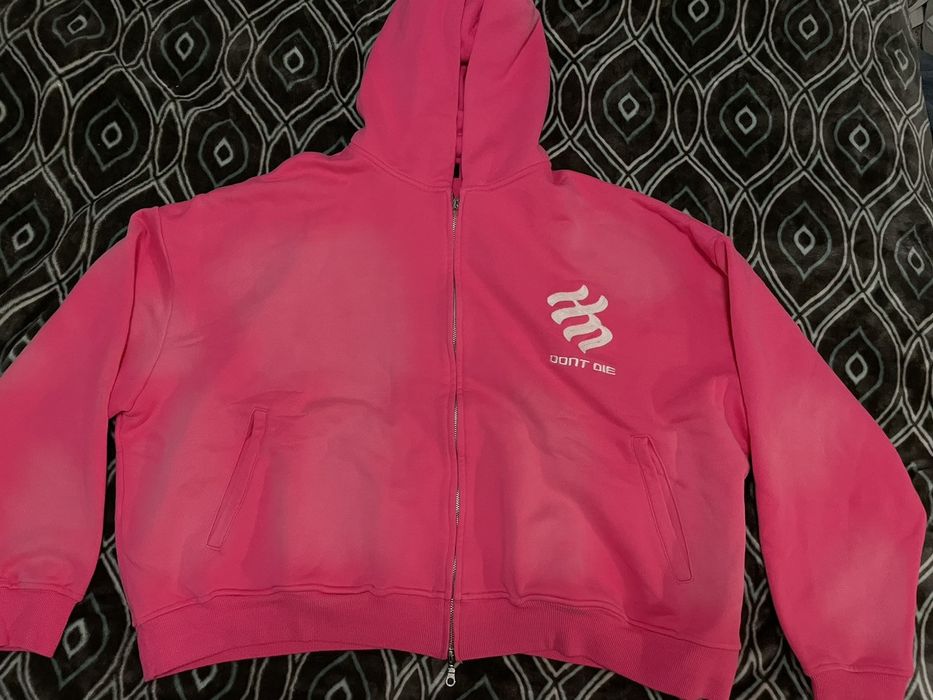 Vintage HMDD HAPPY MEMORIES DONT DIE PINK chain stitch zip up hoodie ...