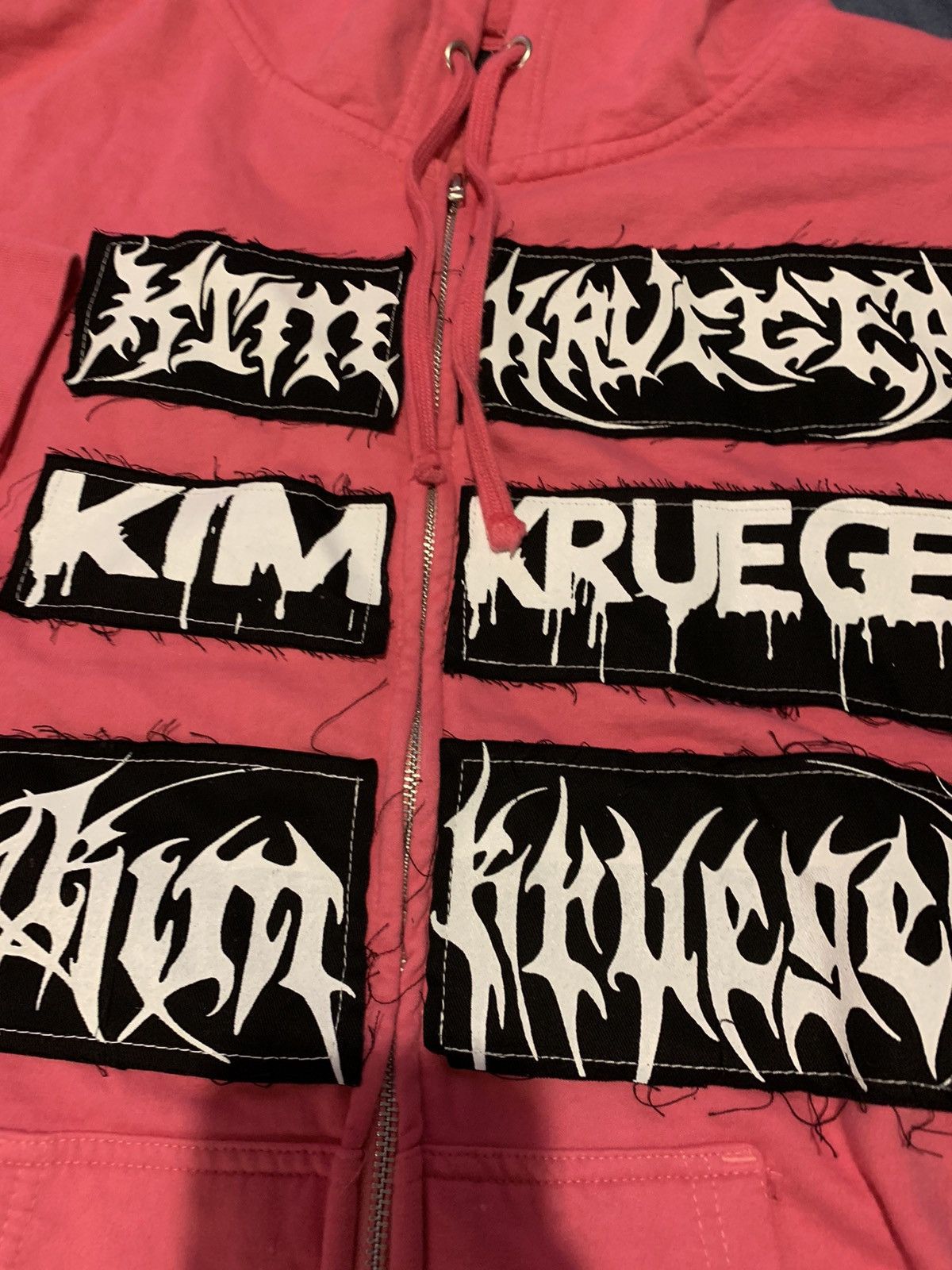 Playboi Carti Kim Krueger Pink zip hoodie | Grailed