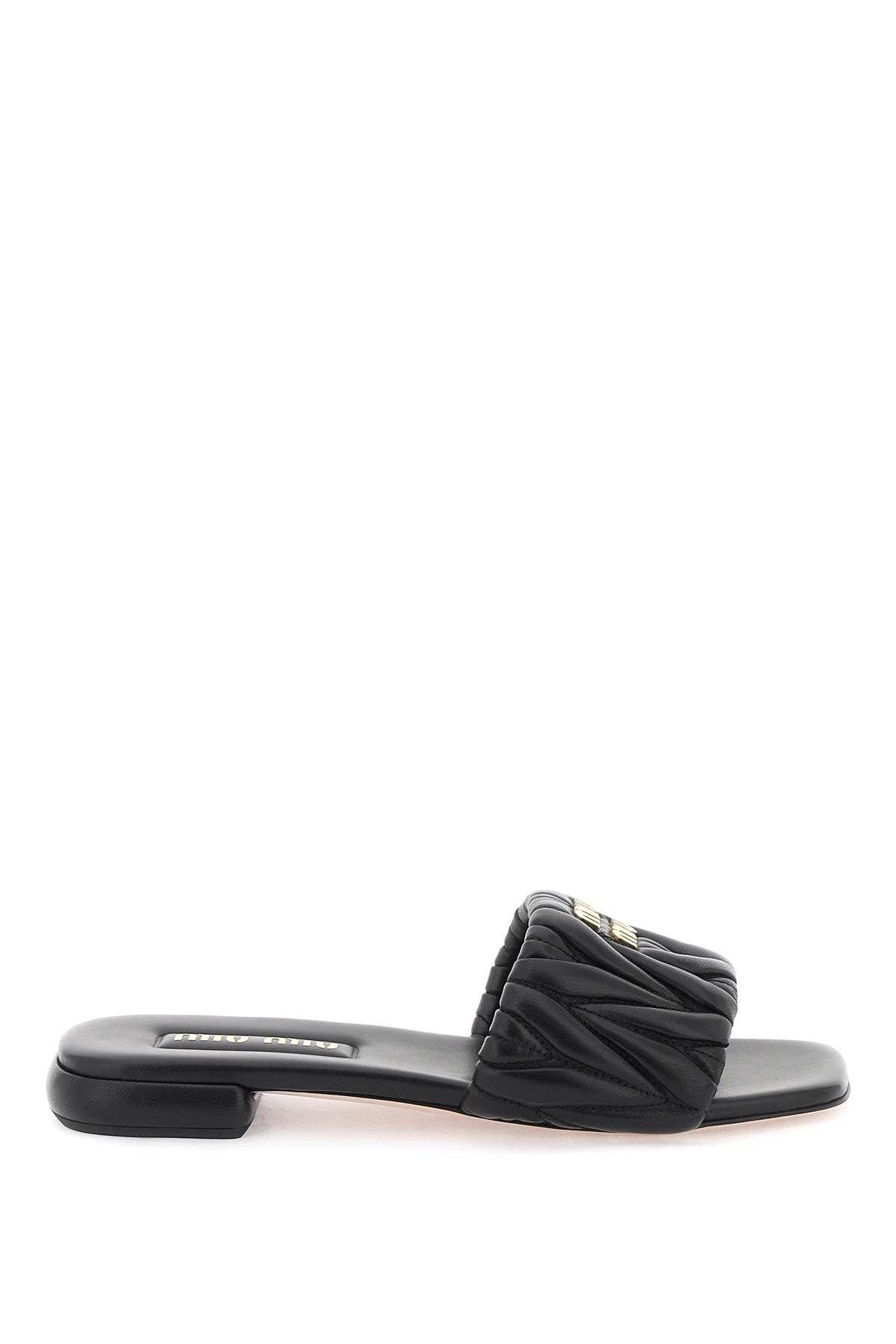Miu Miu Miu Miu Matelassé Nappa Leather Slides Size EU 36 for Women ...