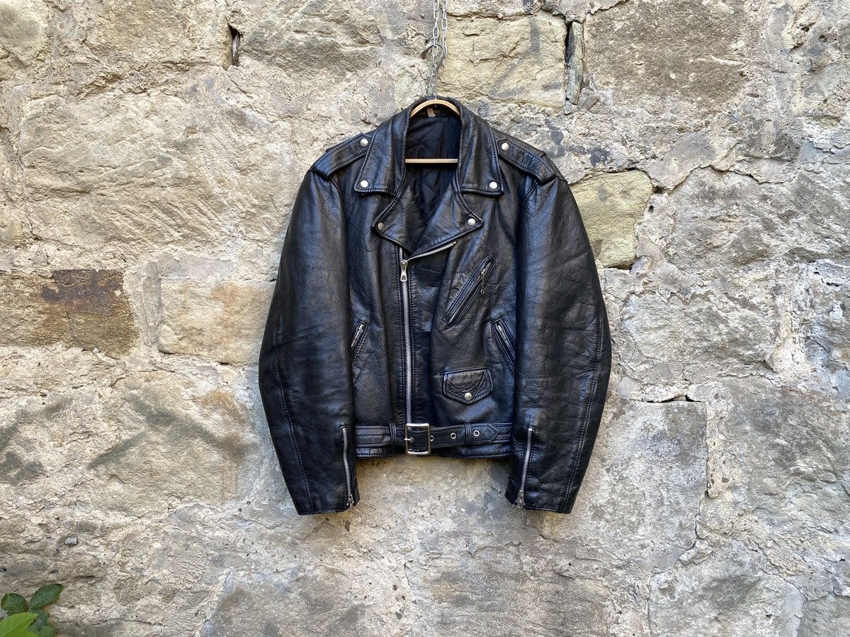 Leather Jacket × Very Rare × Vintage Vintage 70s Motorcycle Leather ...