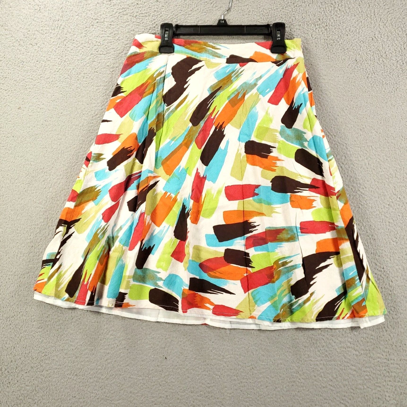 Vintage Womens Artsy Linen Blend Cato Skirt with Paint Brush Strokes ...