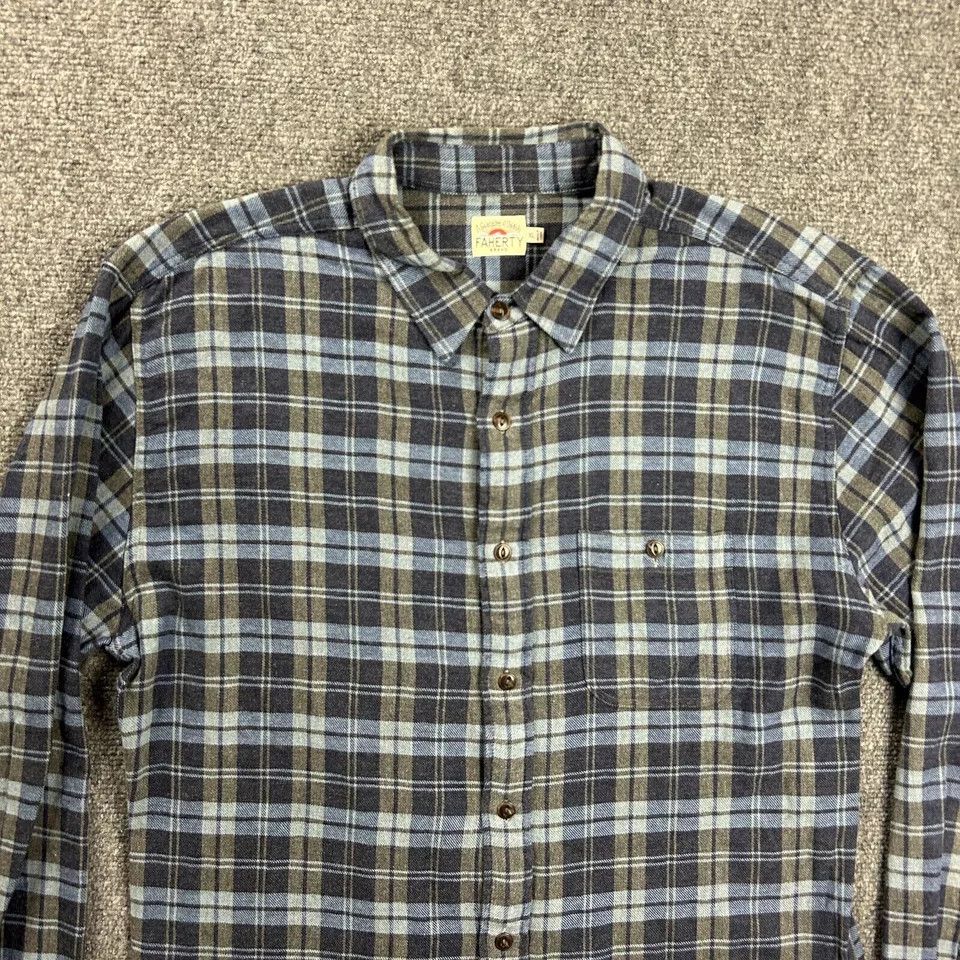 Faherty Faherty Flannel Shirt Mens XL Plaid Button Up Pocket Adults ...