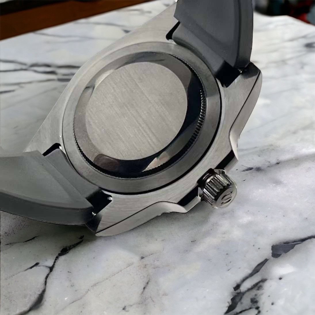 Seiko Seiko Mod Yachtmaster Black Steel 41mm Rubber Strap Watch | Grailed