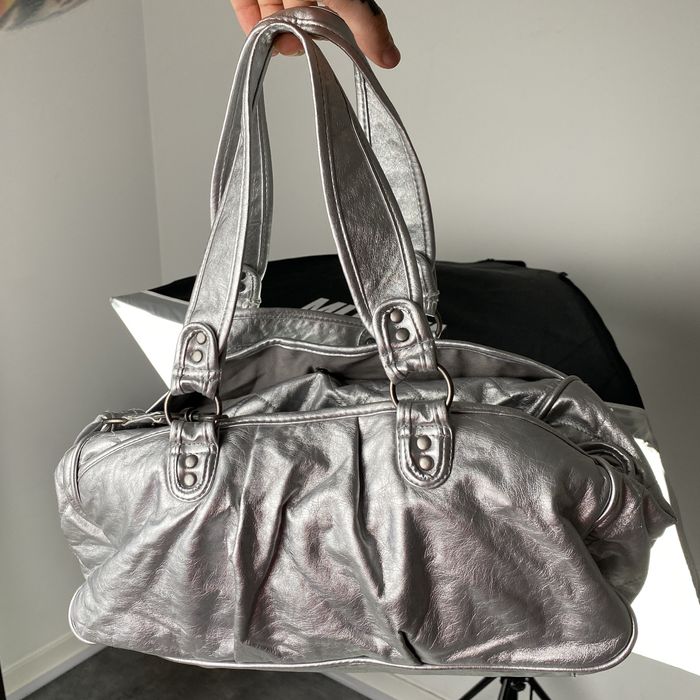 Vintage Y2K Silver Barrel Bag | Grailed
