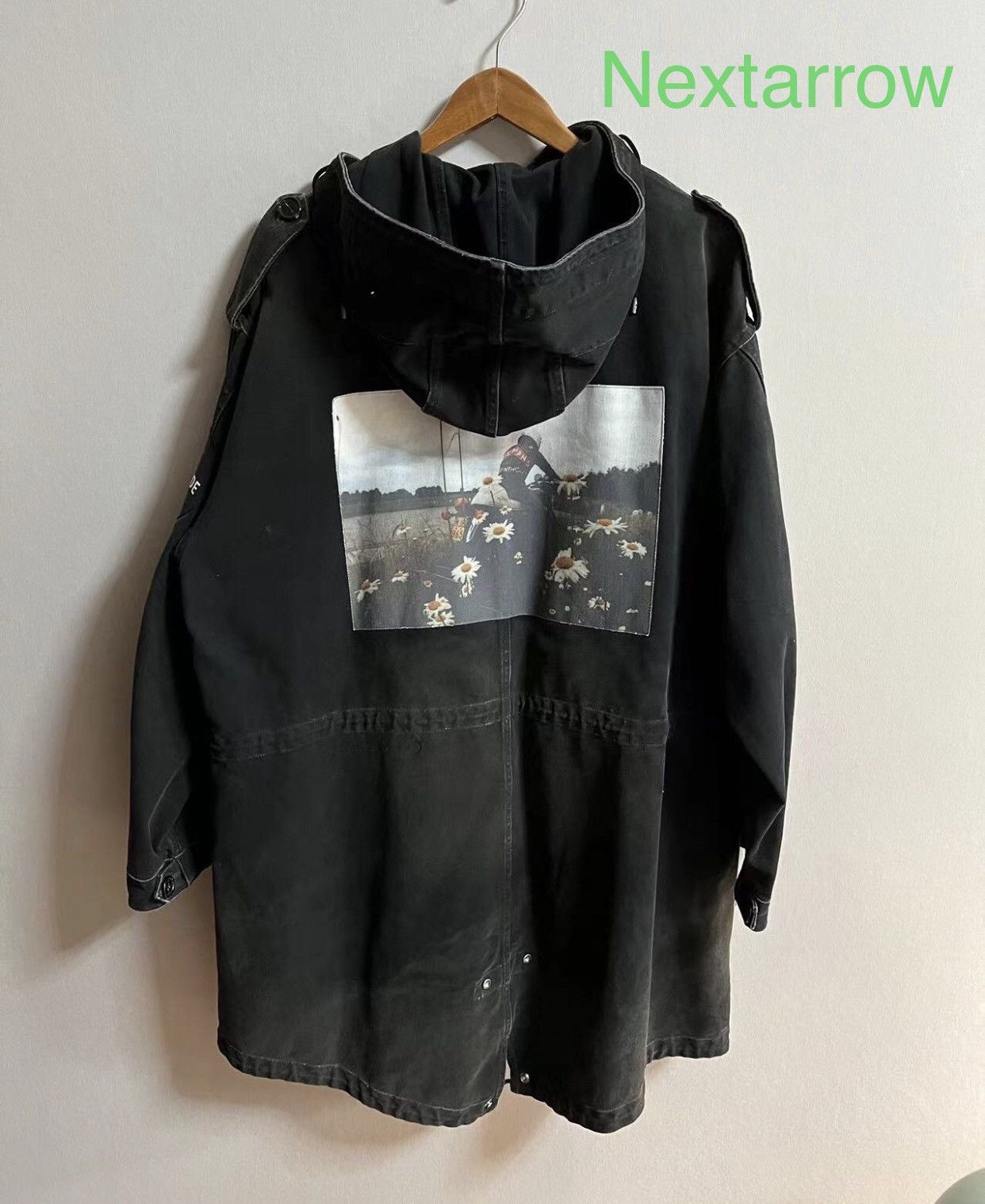 Raf Simons RAF SIMONS 21SS sticker badge washed and used parka coat ...