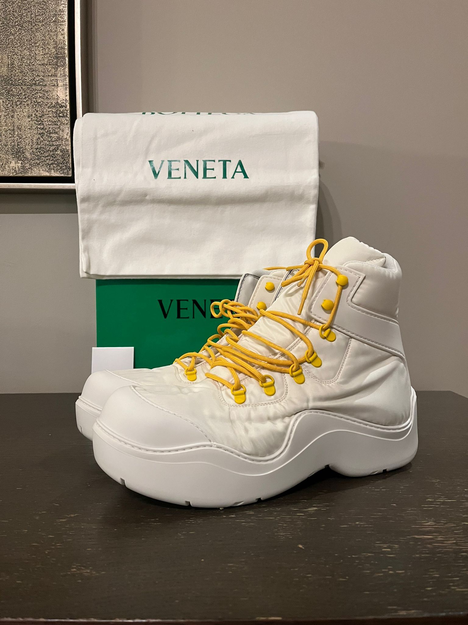 Bottega Veneta Puddle Bomber Boots in String / Egg Yolk | Grailed