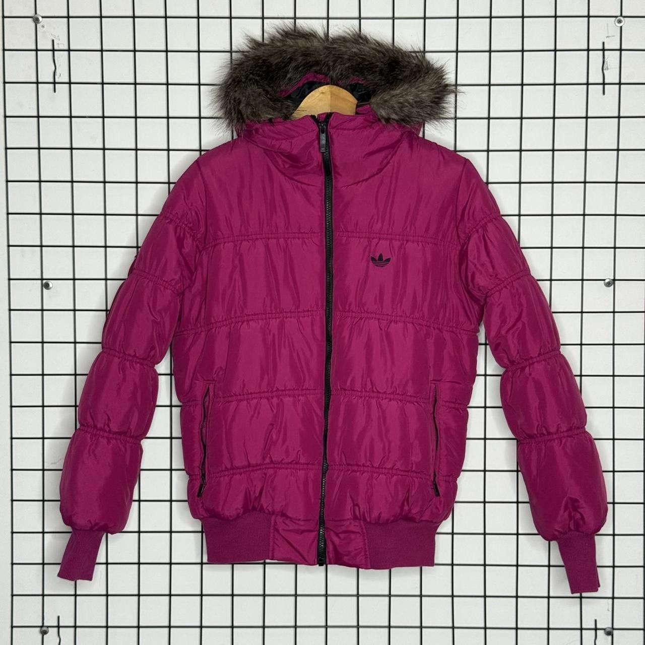 Adidas Adidas Bomber Jacket Pink Faux Fur Hooded Warmed | Grailed