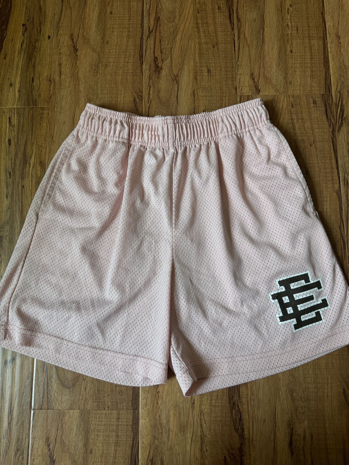 Eric Emanuel Eric Emmanuel Pink Mesh Shorts Brown Logo | Grailed