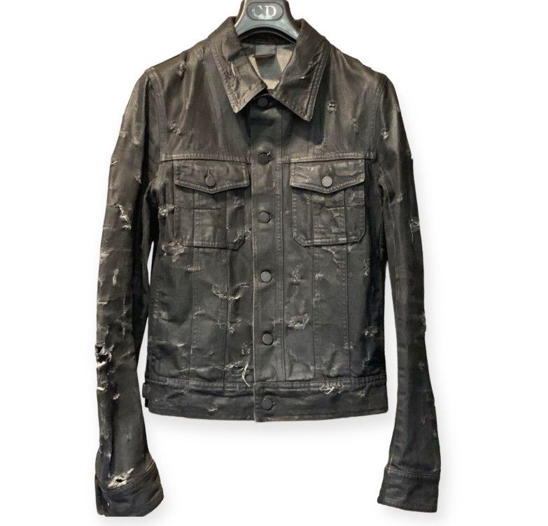 Dior Dior homme by Hedi Slimane SS04 Srip Waxed Denim Jacket | Grailed