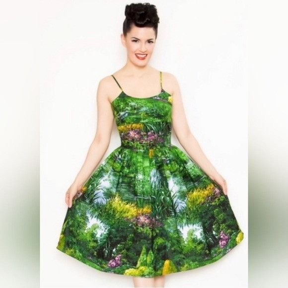 Vintage Bernie Dexter Chelsea Fairview Landscape Lush 50s 60s Dress ...