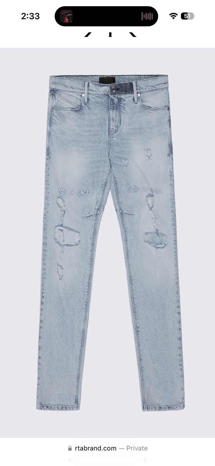 Rta × Streetwear RTA ripped jeans | Grailed