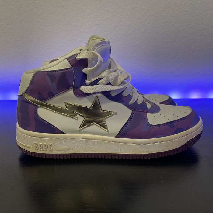 Bape Purple Camo Bapesta Mid | Grailed