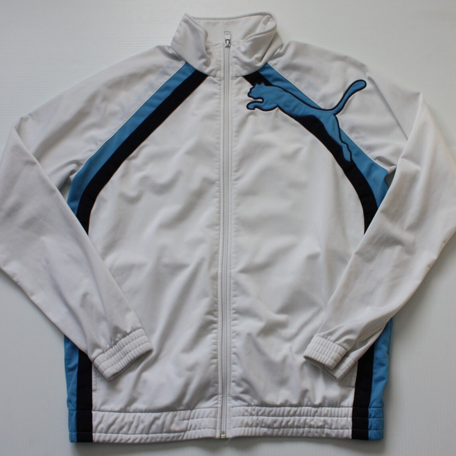 Puma Puma Men's White with Blue Stripes Retro Track Jacket size L | Grailed