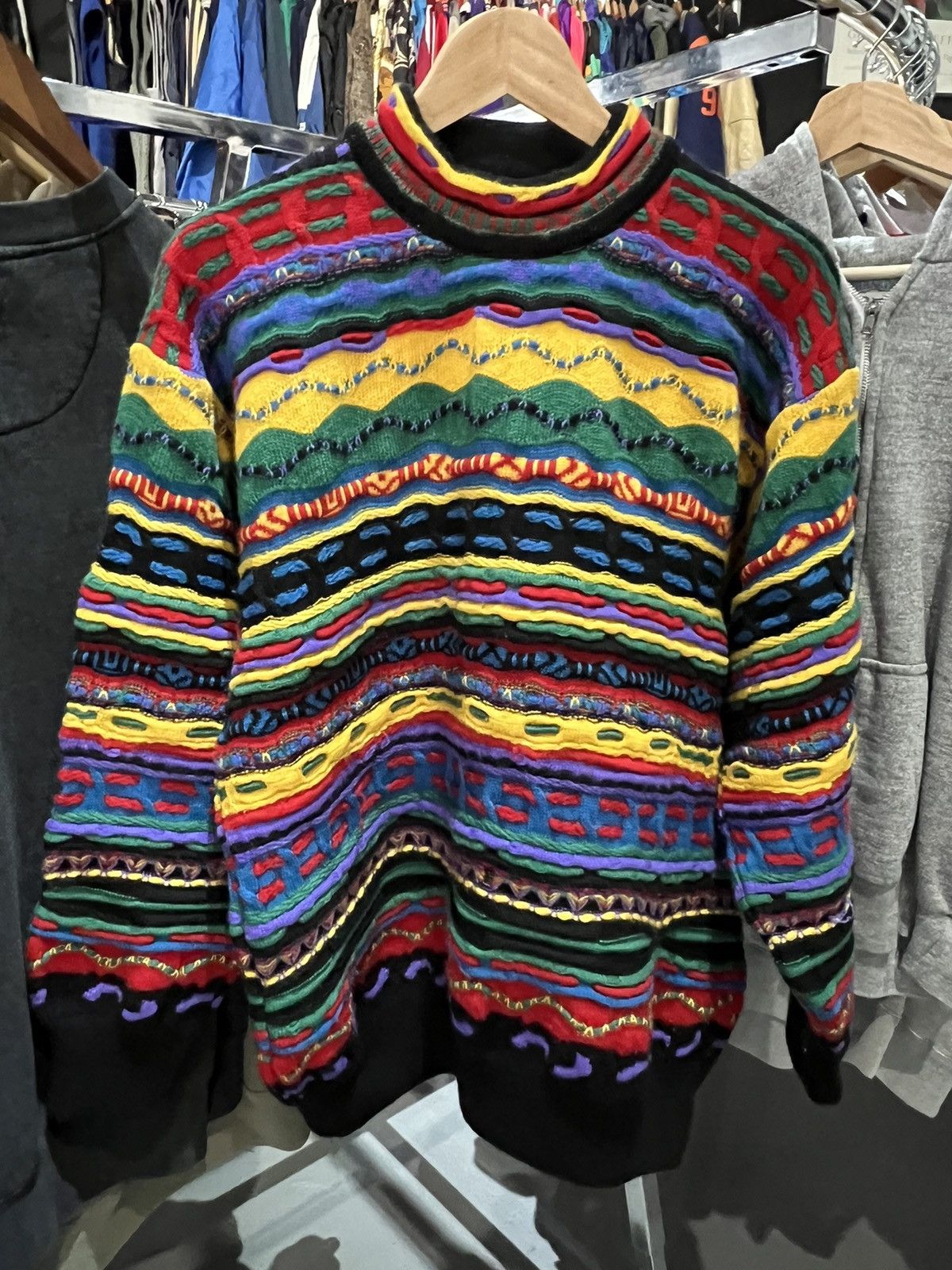 Vintage Vintage 1980s Coogi Multicolor 3D Knit Biggie Smalls Sweater ...
