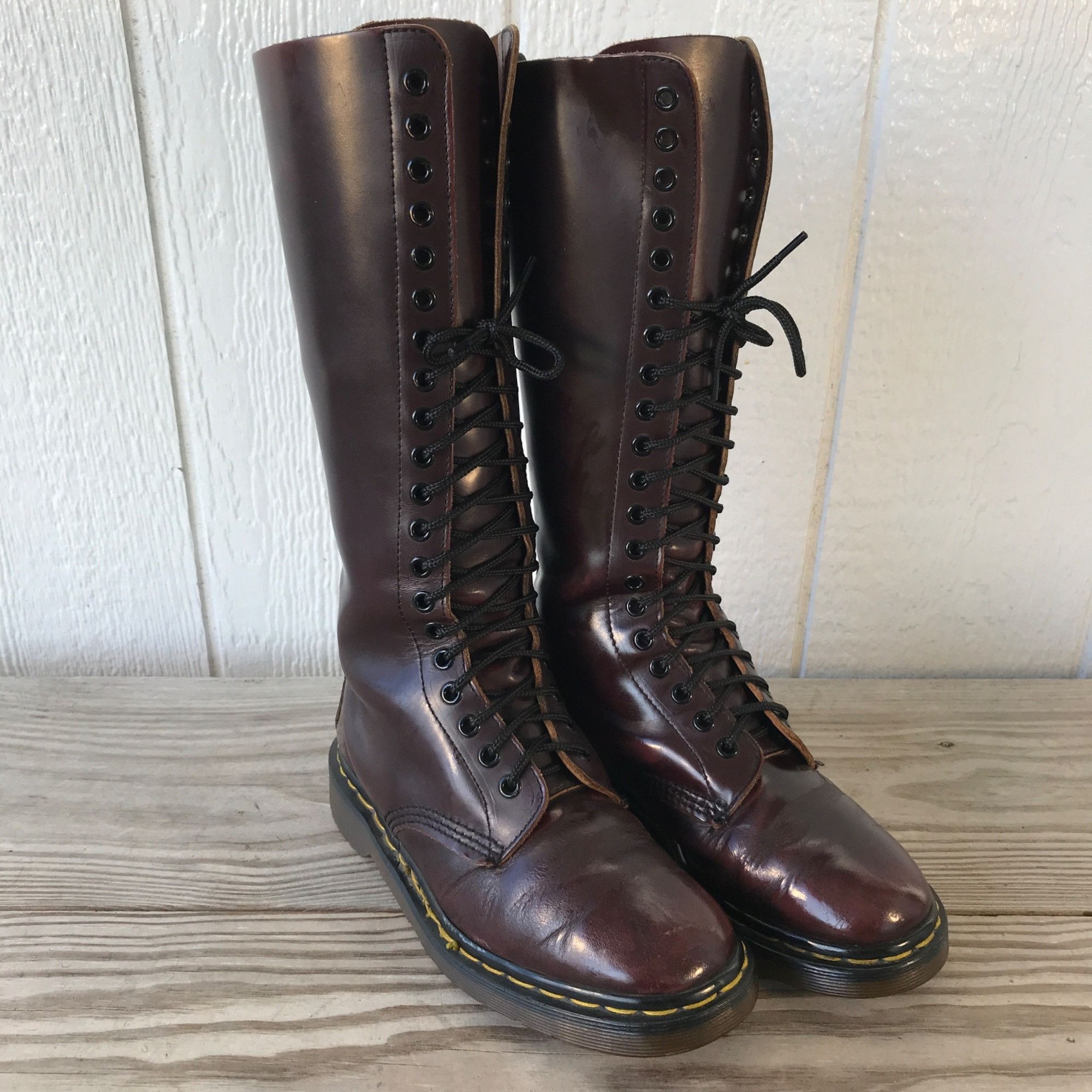 Dr. Martens Doc Marten Women 20 Eyelet Smooth Cherry Red Boot 7 England ...