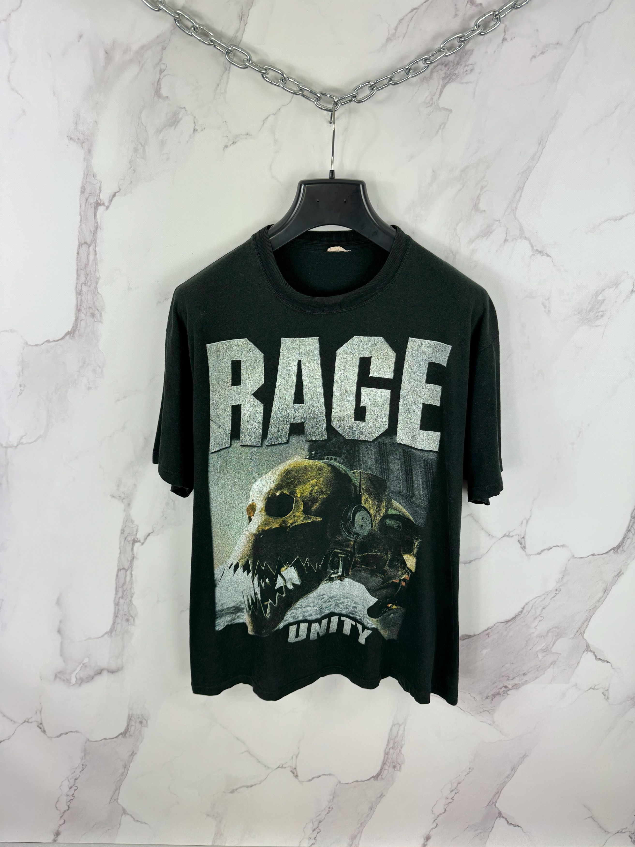 Band Tees × Vintage Vintage 2002 Rage Unity Double Side Logo T Shirt | Grailed