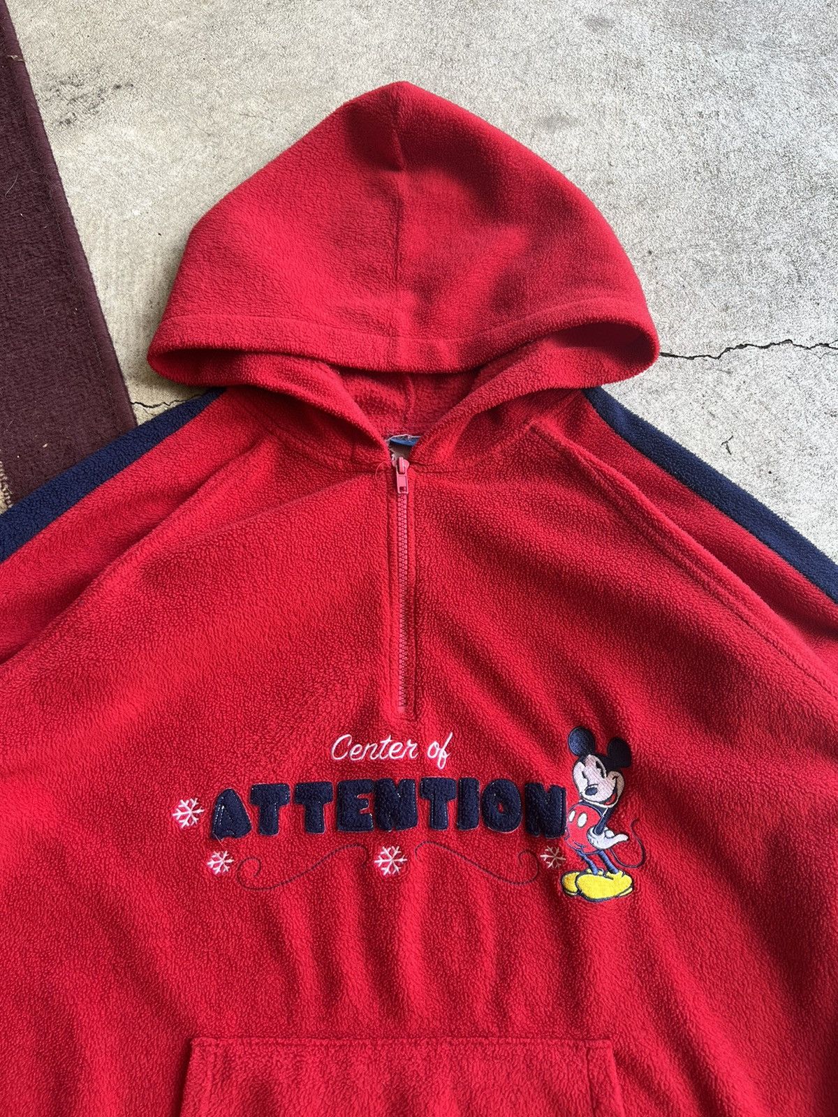 Vintage 90s Disney Mickey Mouse Center of Attention Fleece Hoodie | Grailed