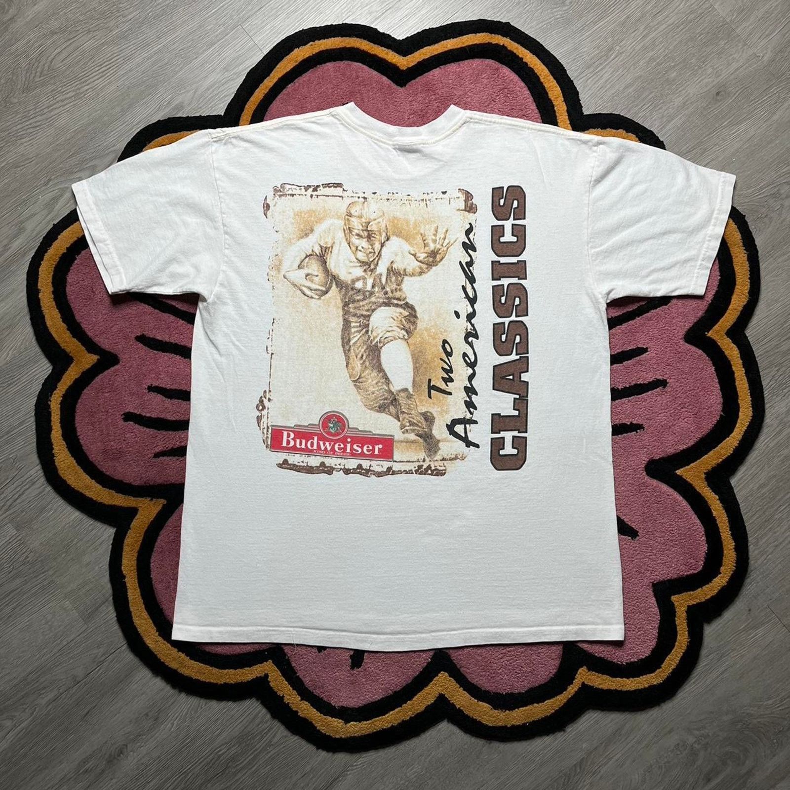 Vintage Vintage 90s Budweiser Bud Bowl Football Graphic Logo T-shirt ...