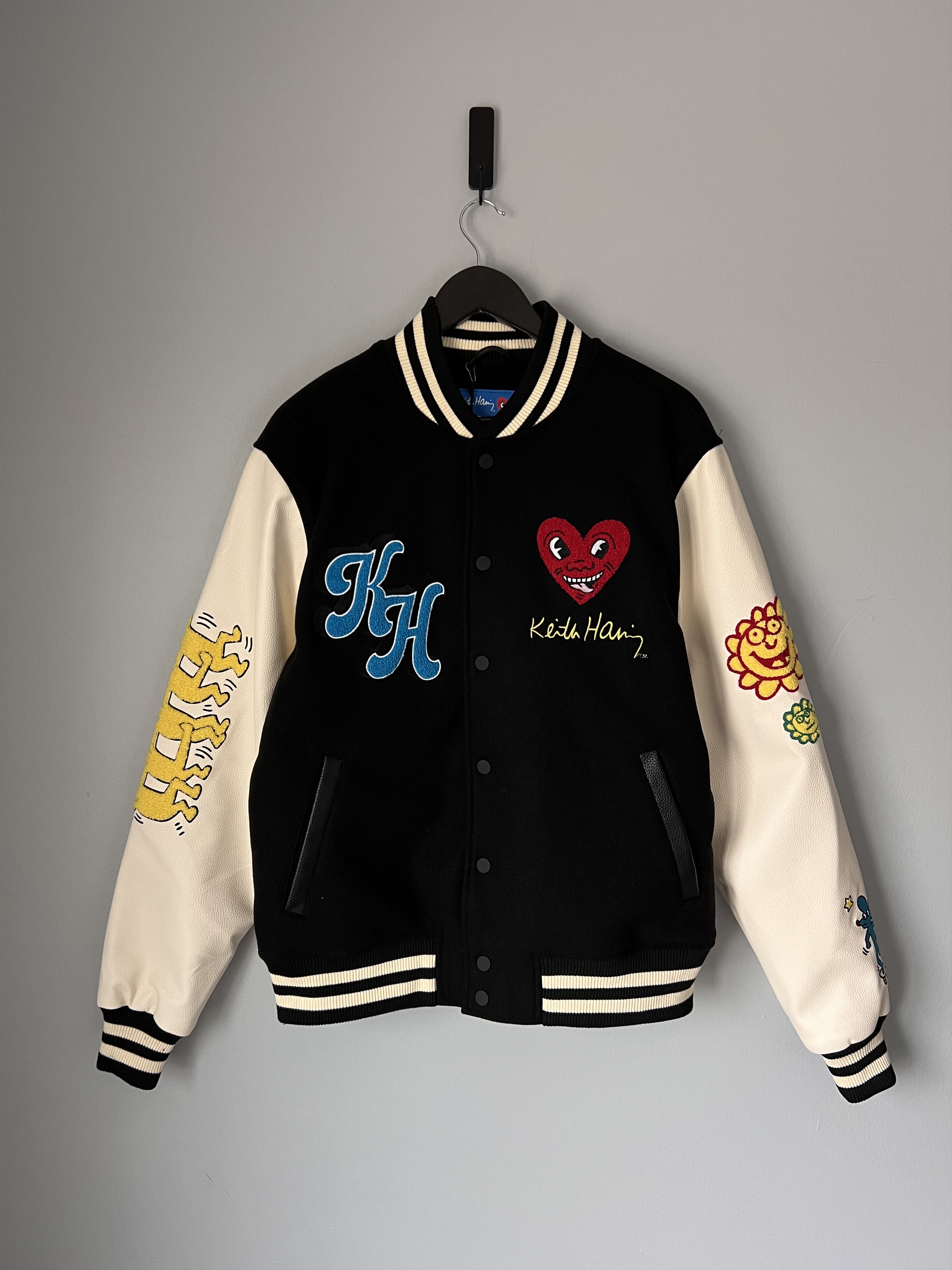 Keith Haring Keith Haring Shoe Palace Varsity Jacket in Black White ...