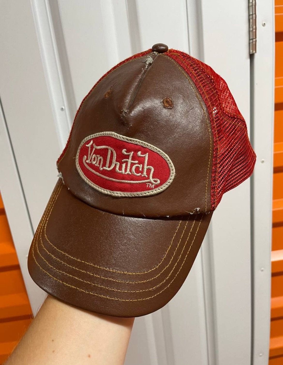 Vintage Half Leather Vintage Von Dutch Trucker Hat Cap | Grailed