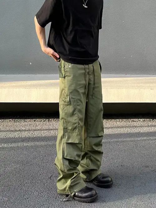 Vintage military baggy flared cargo pants | Grailed