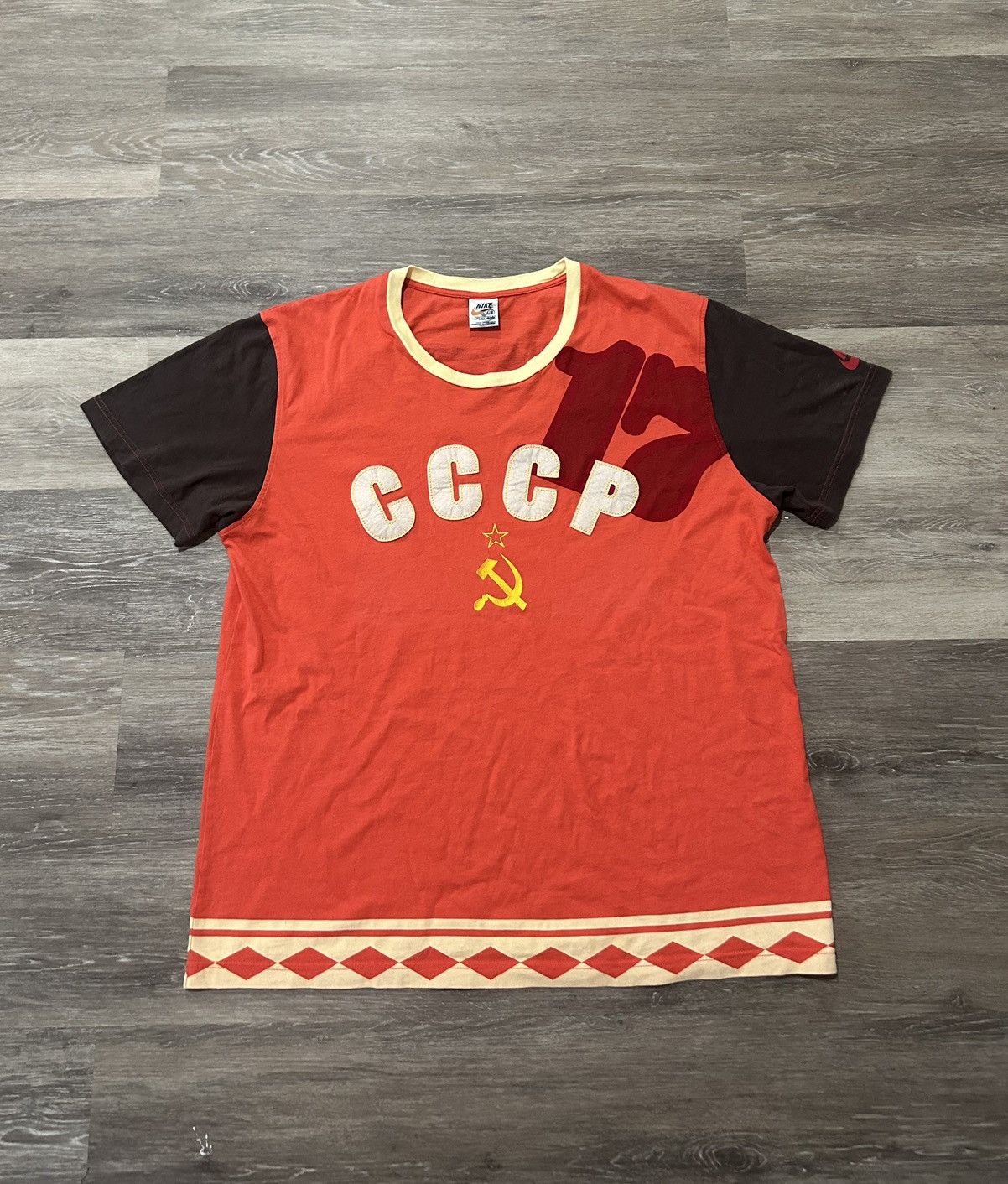 Nike × Vintage Vintage 70’s Nike Russian CCCP Hammer & Sickle T-Shirt | Grailed