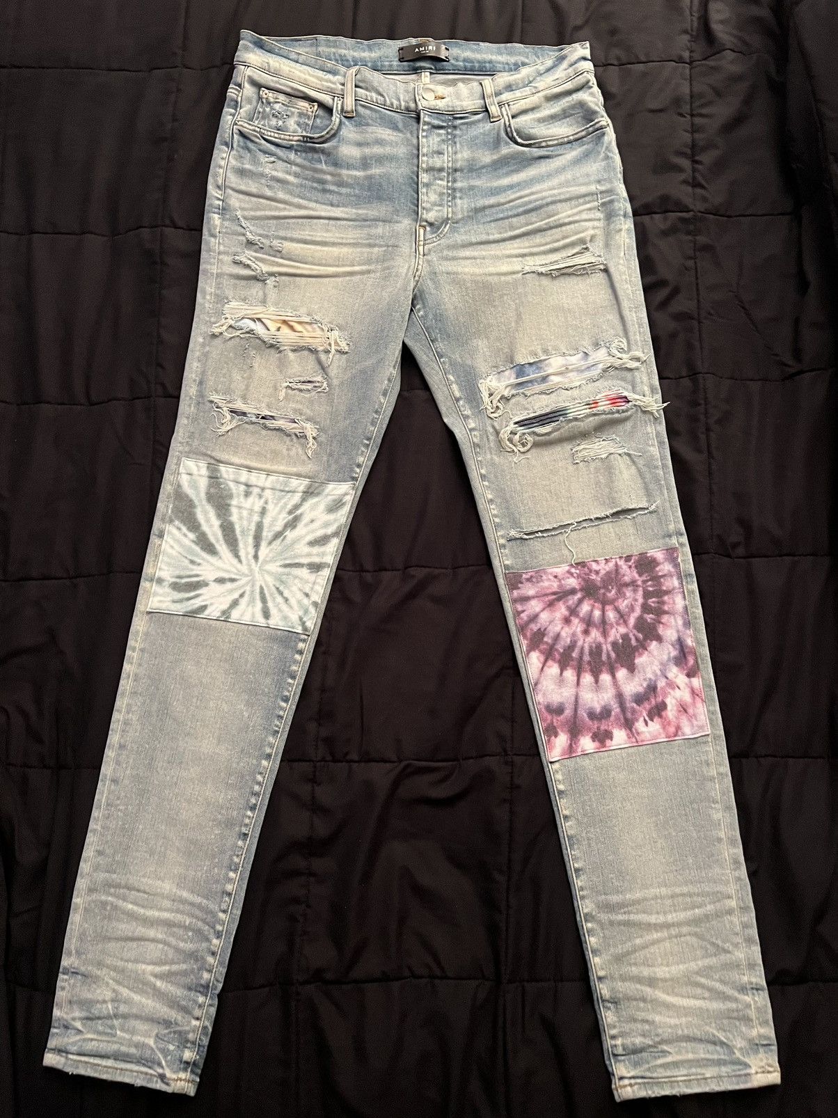 Amiri Amiri Tie Dye Art Patch Jeans | Grailed