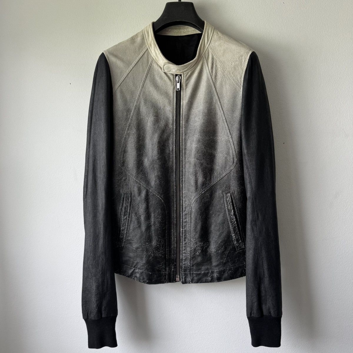 Rick Owens Rick Owens SS09 Gradient Blistered Intarsia Leather Jacket ...