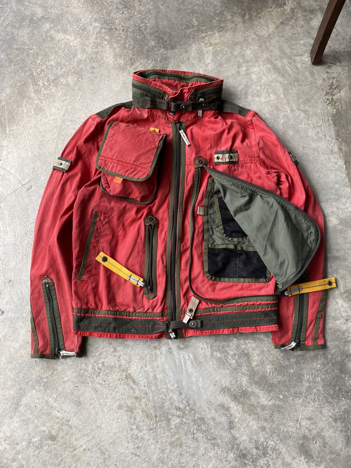 Japanese Brand Vtg Avirex Analoq Q 3D cargos parachute bondage jacket ...