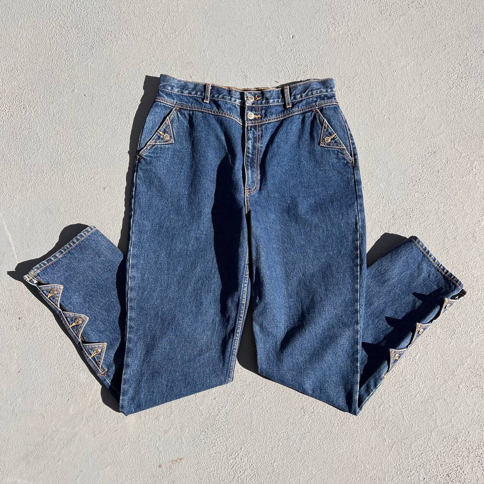 Vintage Vintage 90s Lawman high rise bareback concho detail jeans | Grailed