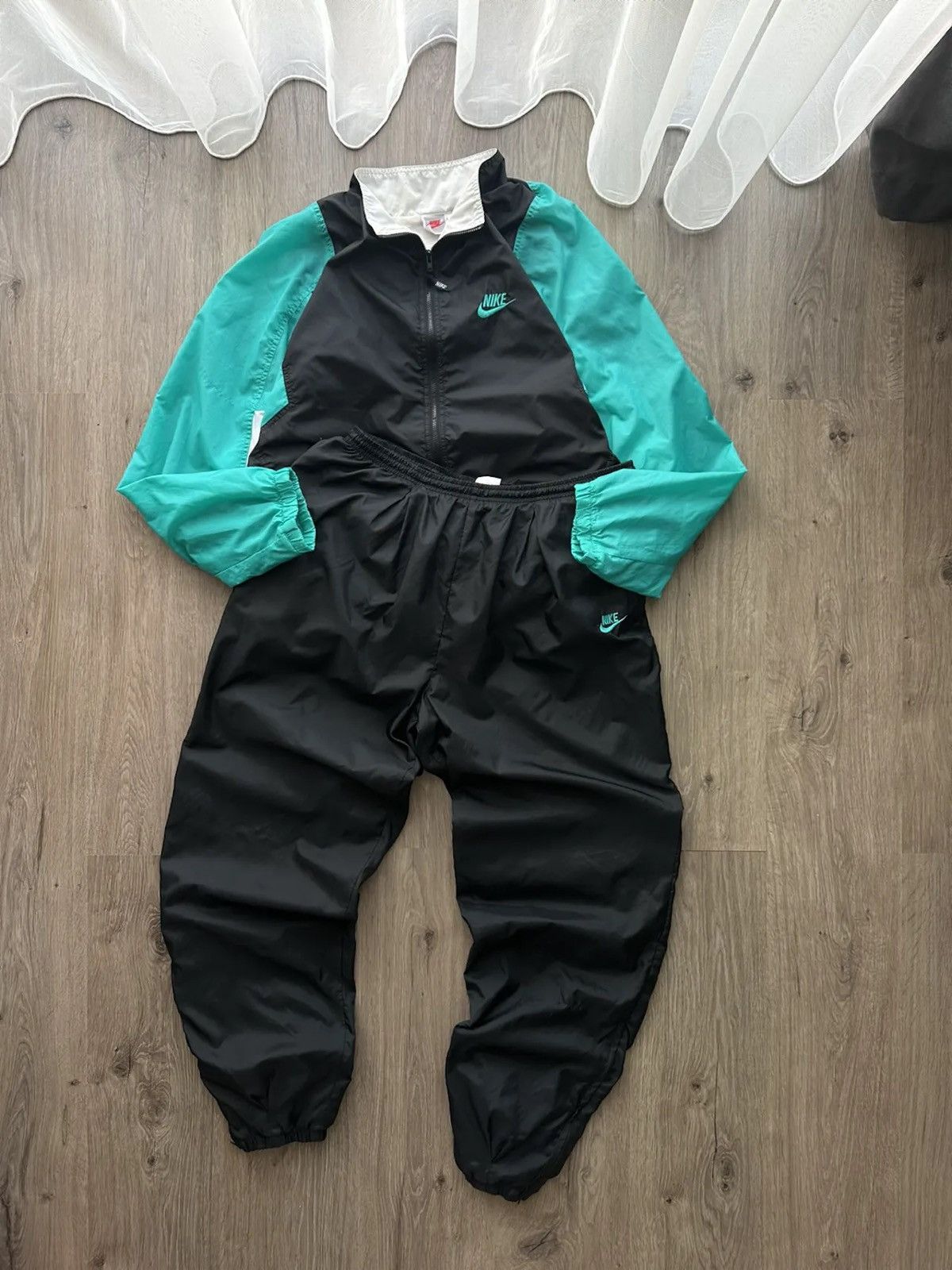 Nike × Nike ACG × Vintage Vintage Nike Nylon Black Drill Tracksuit ...