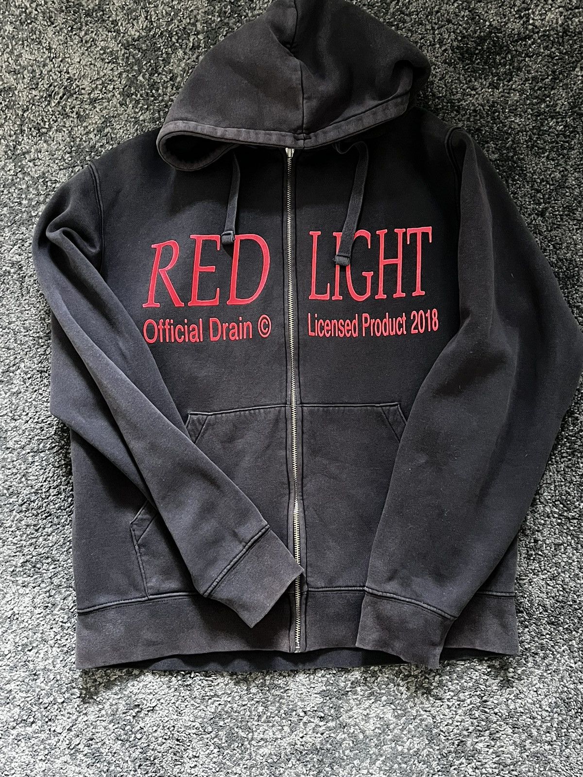 Drain Gang × Sad Boys Bladee Red Light Zip Up Hoodie (2018) | Grailed