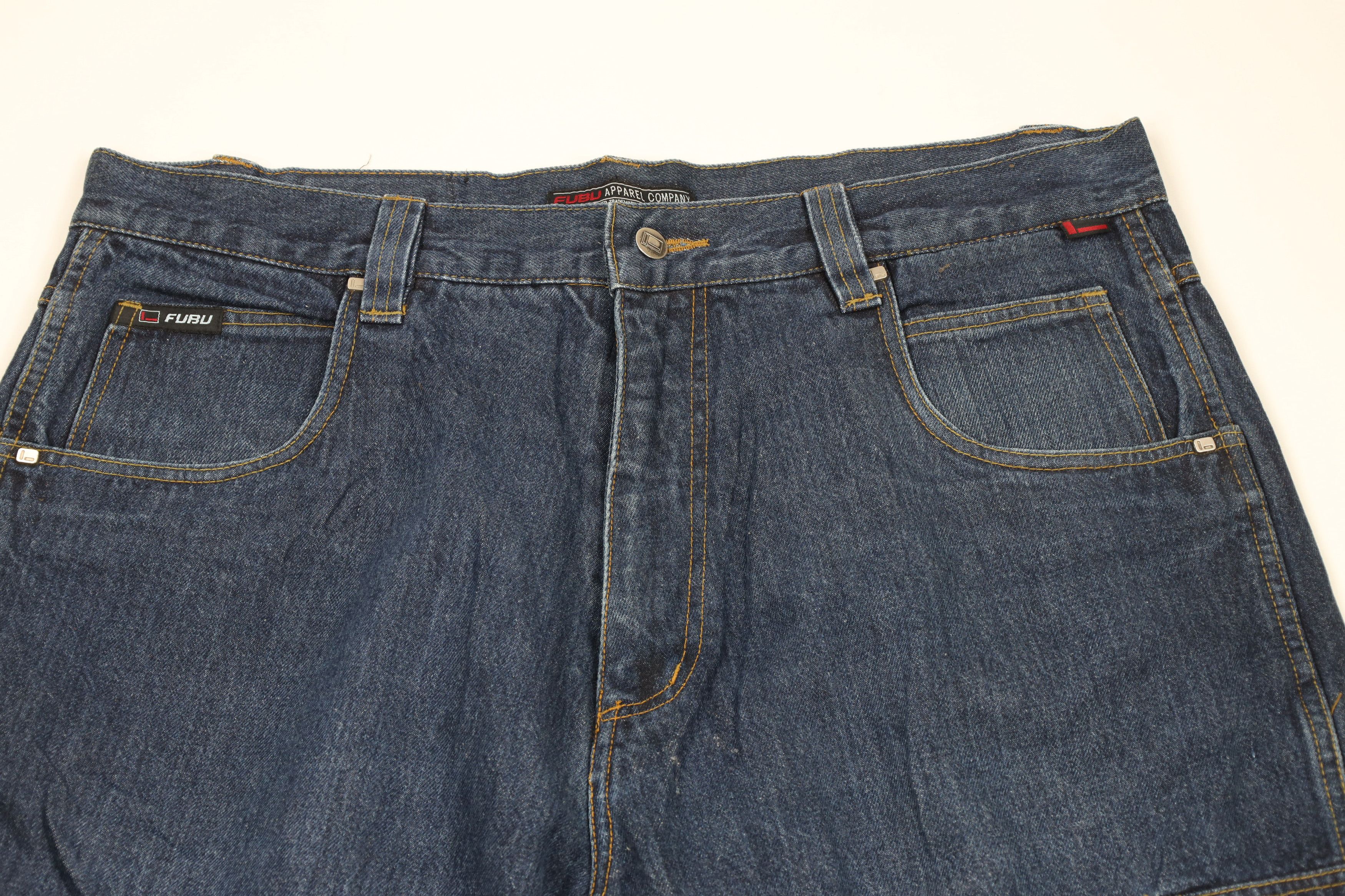 Vintage Vintage FUBU Heavyweight Baggy Wide Leg Cargo Denim Jeans | Grailed