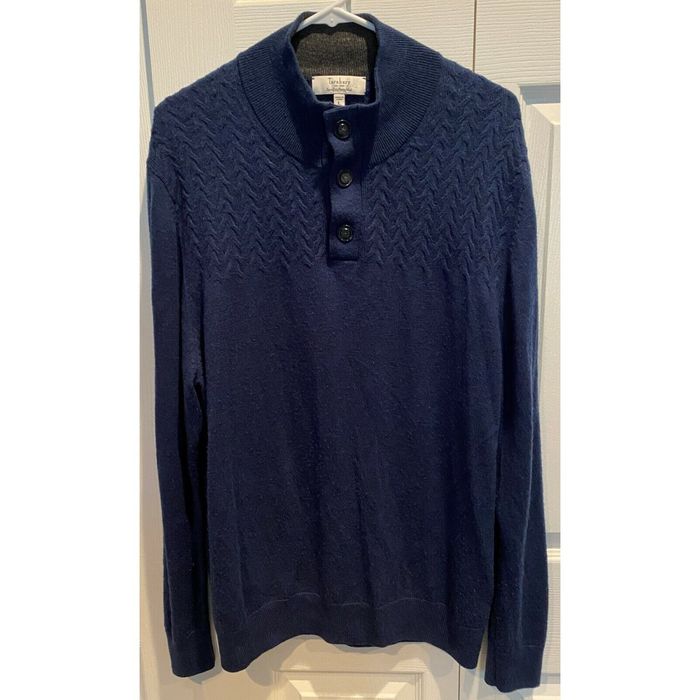 Turnbury Turnbury Men's Extra Fine Large Sweater, 100% Merino Wool Bl ...