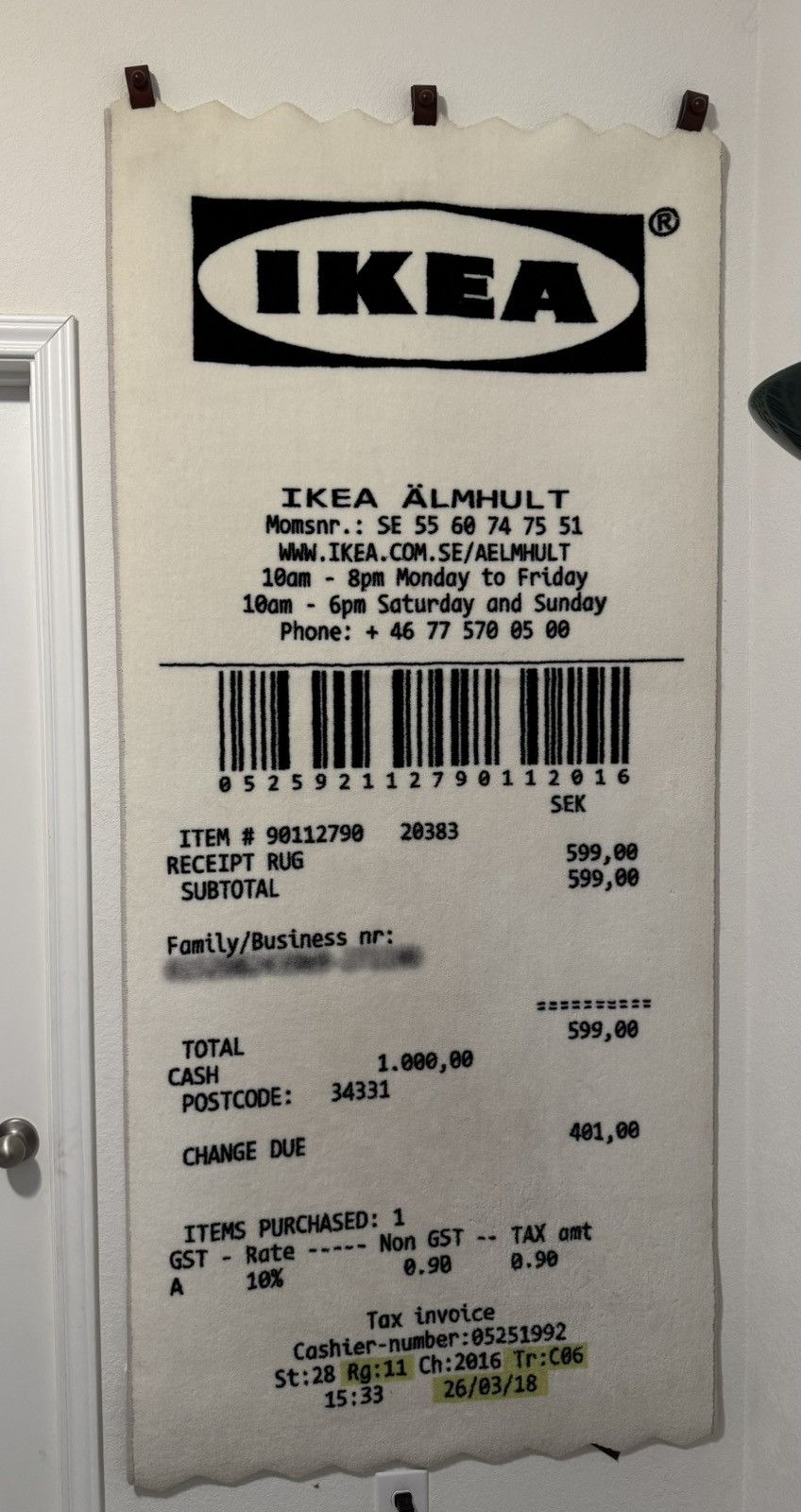 Ikea × Virgil Abloh IKEA x Virgil Abloh MARKERAD Receipt rug | Grailed