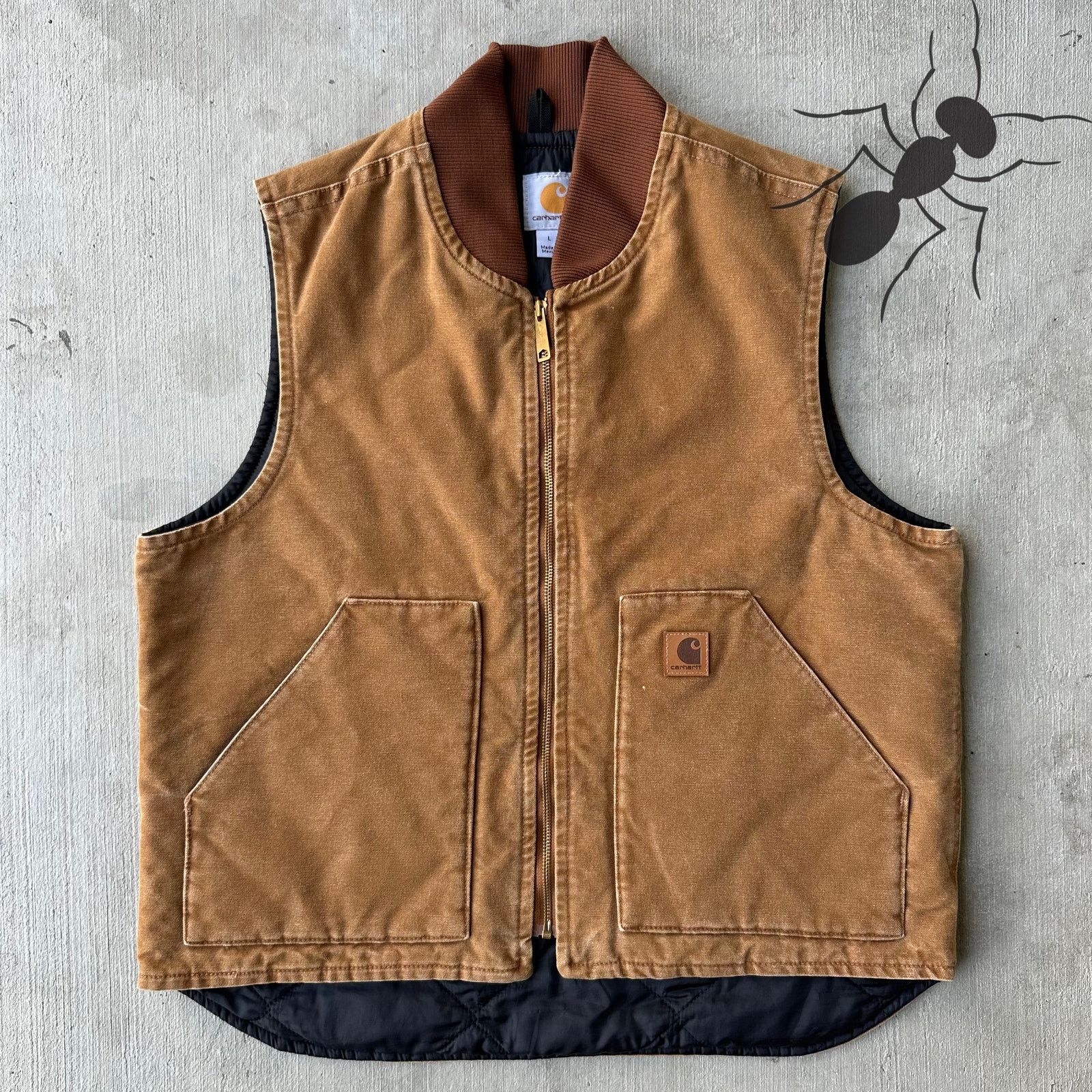 Carhartt × Vintage Vintage Y2K Carhartt V02 brown work wear vest | Grailed