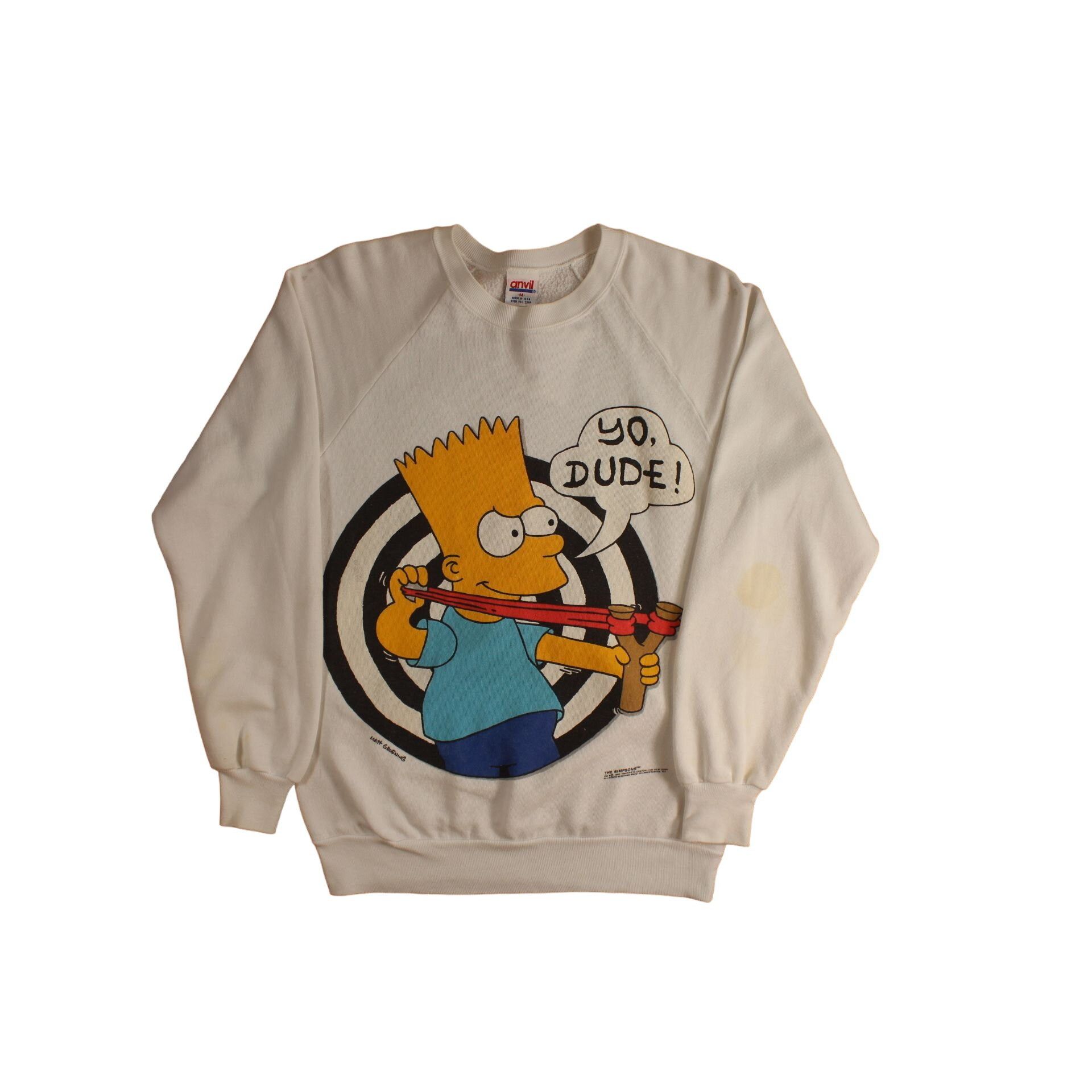 Anvil Vintage Anvil Bart Simpson Slingshot Crewneck Sweatshirt M B Grailed