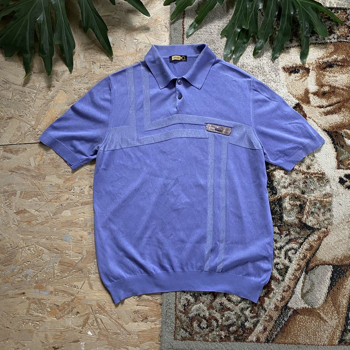 Zilli ZILLI VERY RARE SILK COTTON POLO WITH ALLIGATOR LEATHER | Grailed