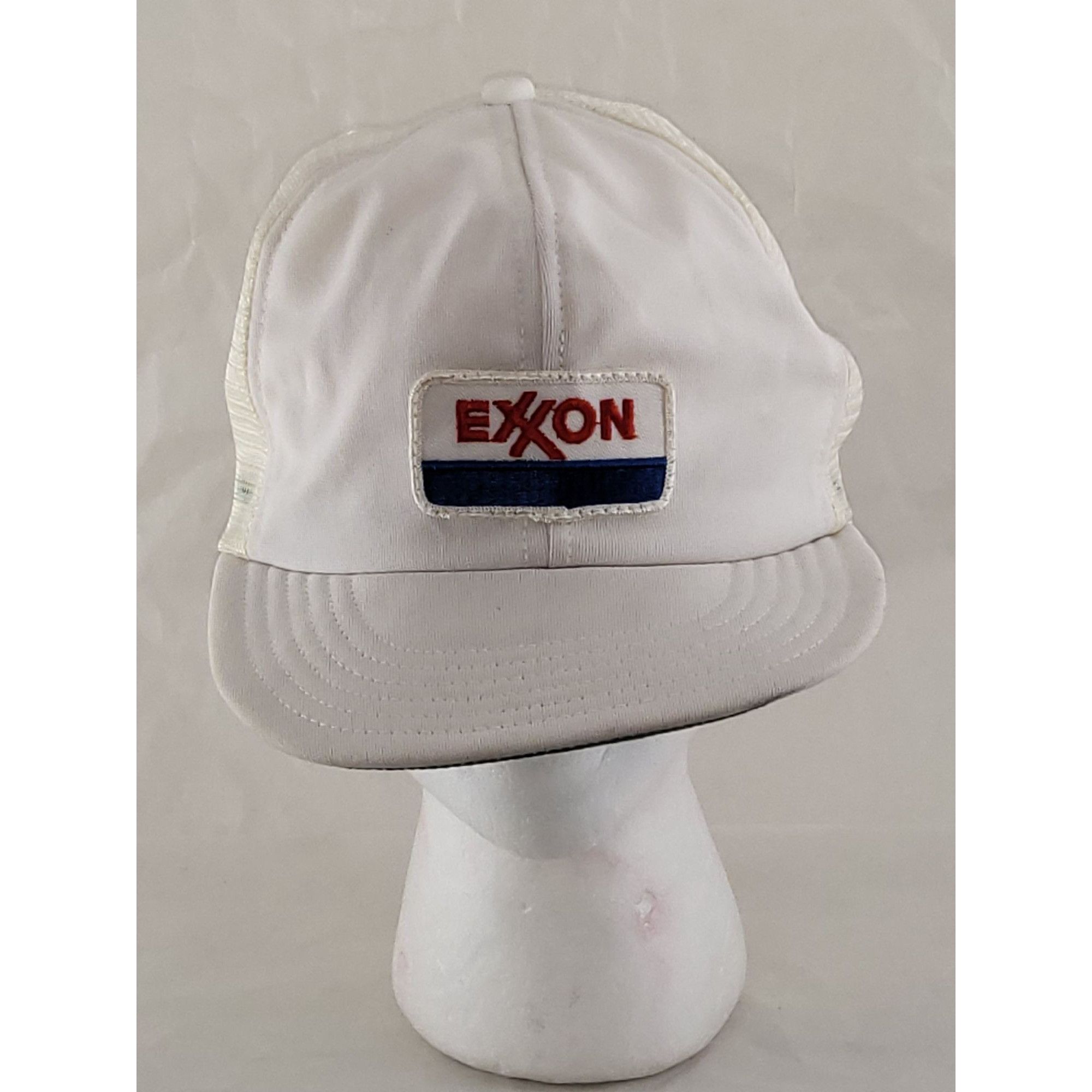 Vintage Vintage Exxon Snapback Trucker Hat Men Unilog OS White Big L ...