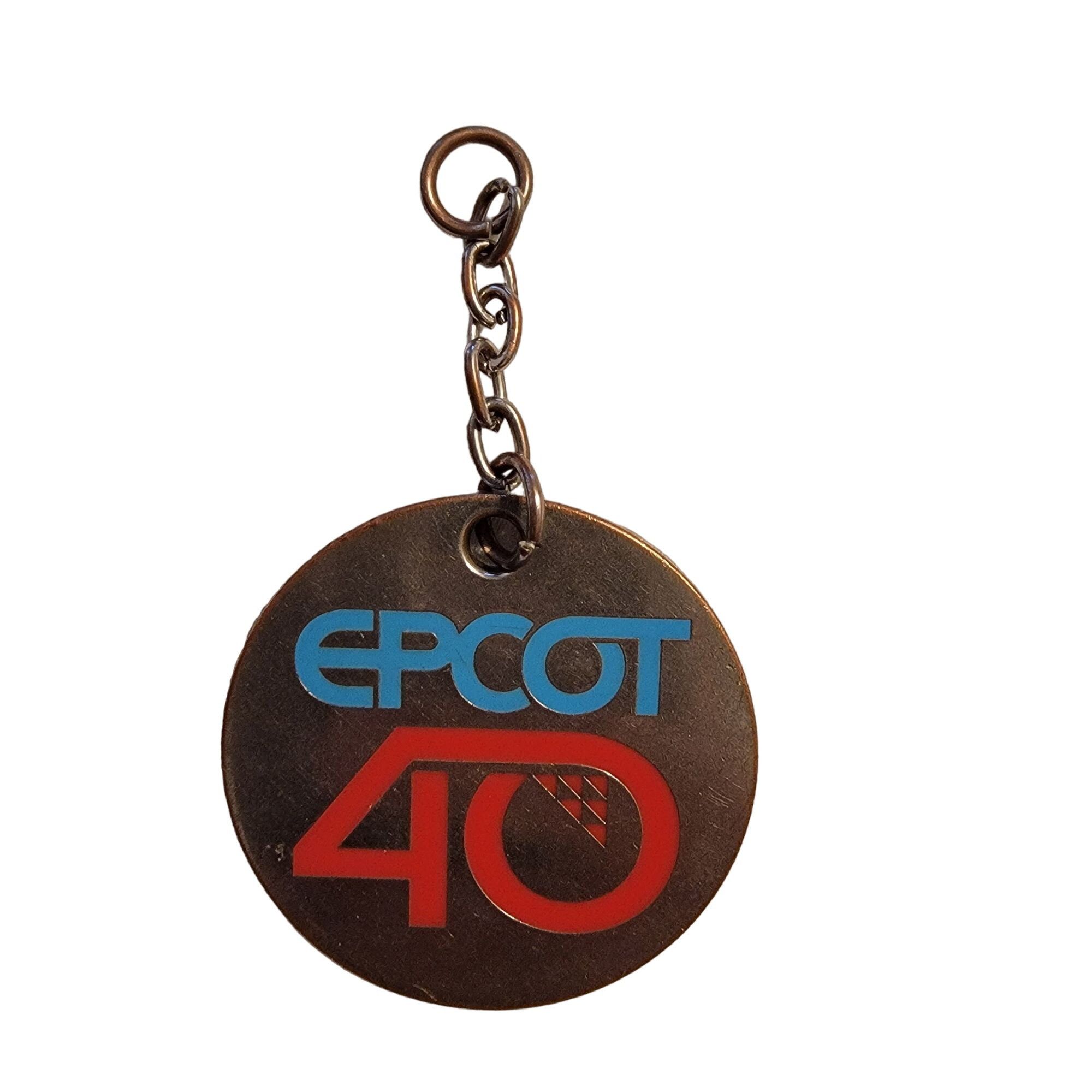 Disney Epcot 40 40th Anniversary Silver Bag Charm Keychain Disney P ...