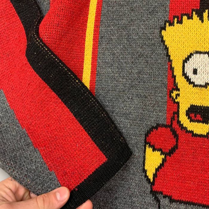 Vintage RARE The Simpsons Bart striped multicolor knited sweater 90s ...