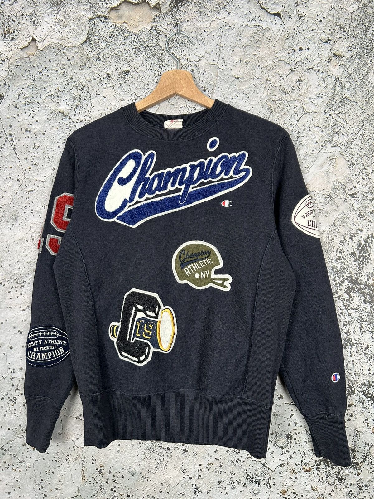 Vintage Vintage Champion Reverse Weave Crewneck Boxy MLB USA Hype | Grailed