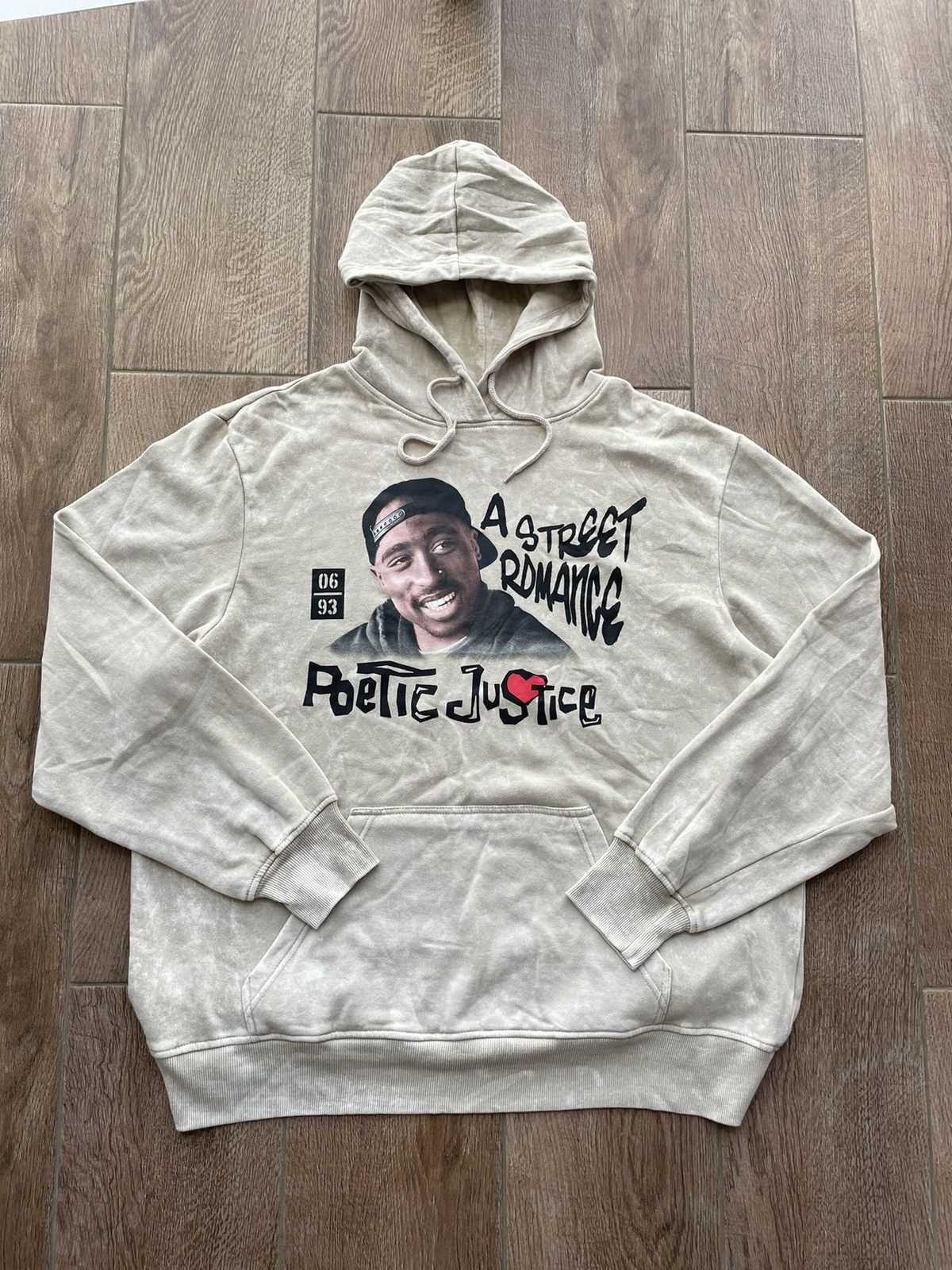 Streetwear Vintage Mans Oversize 2Pac Rap Washed Effect Hoodie Hooded ...