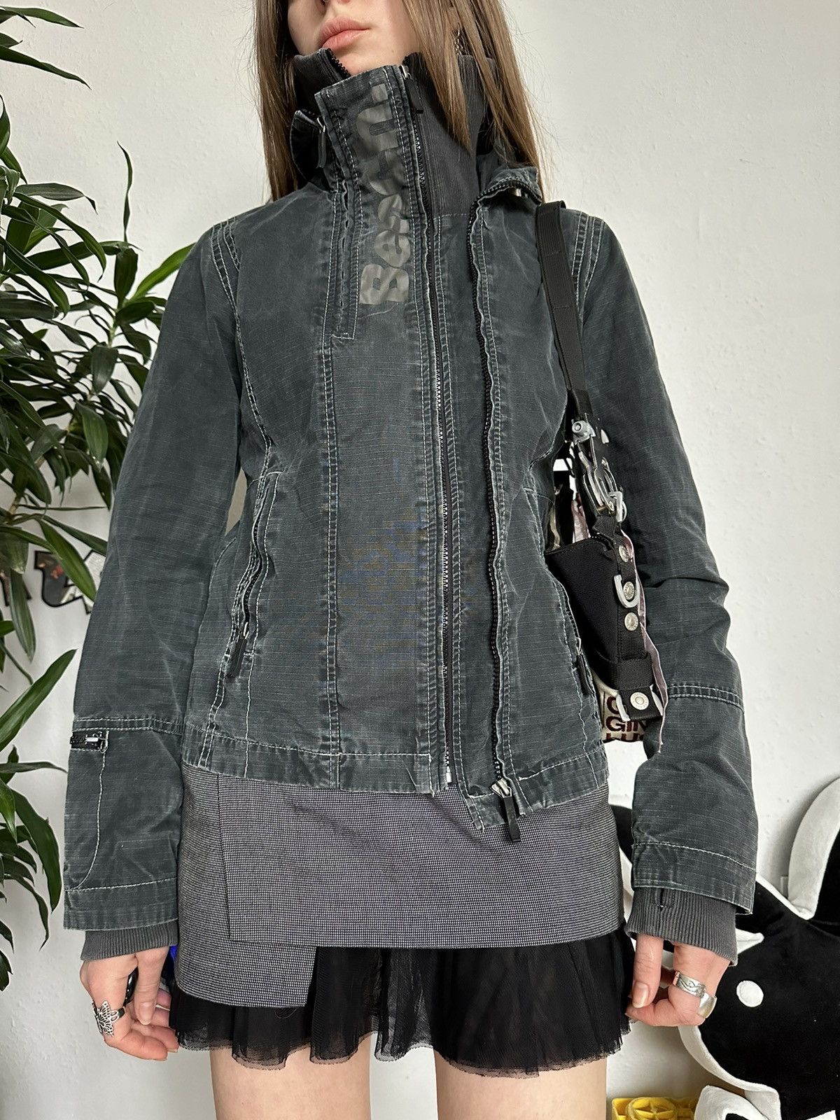 Seditionaries Double asymmetric zip fade distressed cargo utility ...